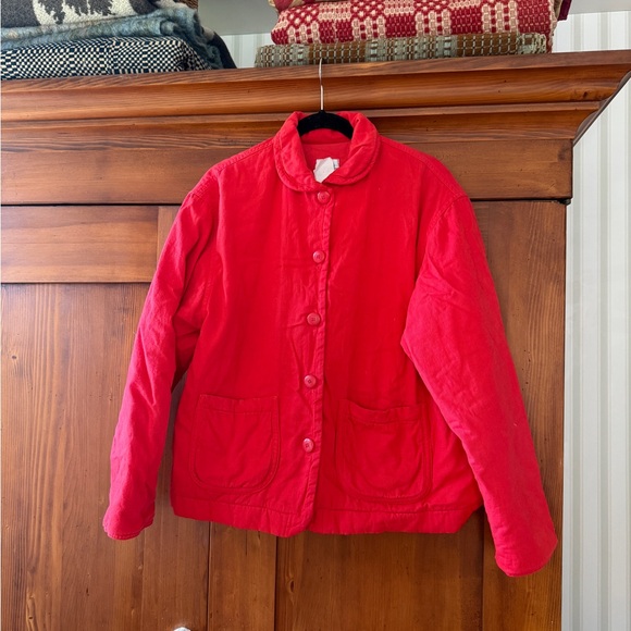 Jackets & Coats | Vintage Red Puffy Cotton Coat | Poshmark